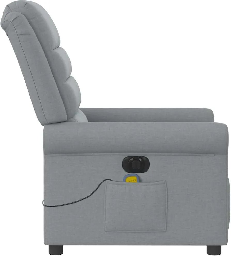 Elektrické masážní polohovací křeslo světle šedé textil 3303304
