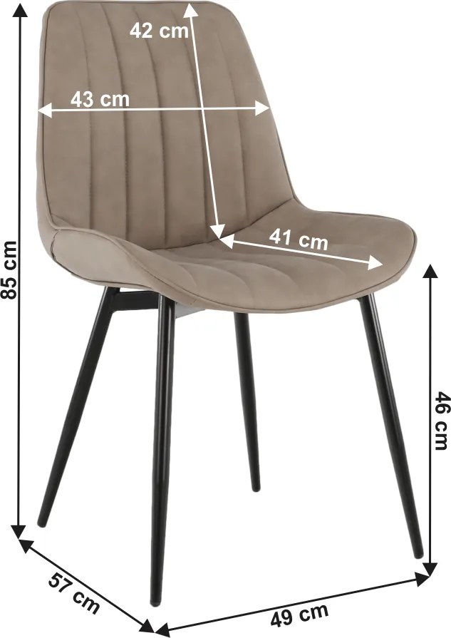 Kondela Židle, ekokůže šedohnědá taupe/černá, Hazal