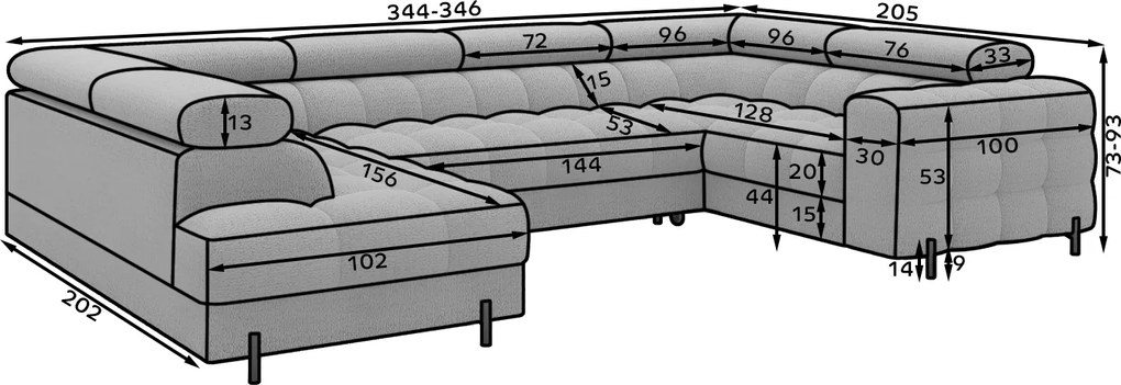 Eltap Sedací souprava Fectory Materiál a barva potahu: Royal 03 - Jasnoszary, Orientace: pravá