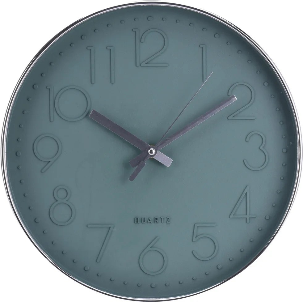 Nástěnné hodiny kulaté, barva zelená Ø 30 cm