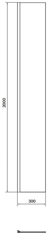Cersanit Mille, sprchová zástěna typu Walk-In 30x200 cm, 8mm čiré sklo, chromový profil, S161-013