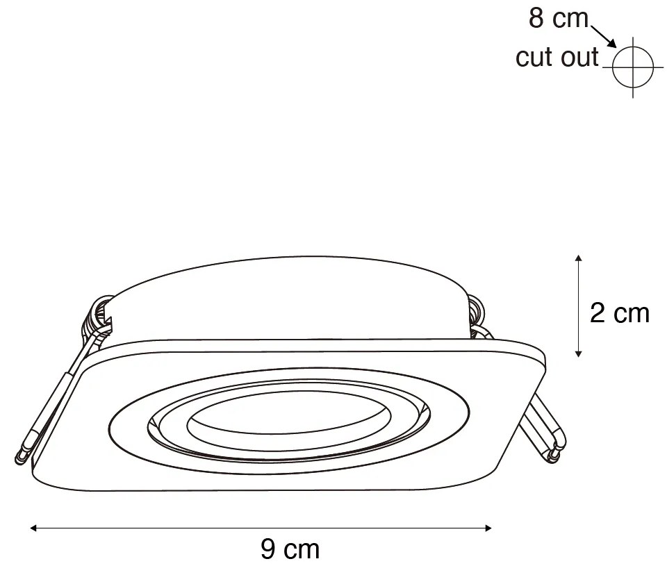 Sada 6 kulatých zapuštěných bodových svítidel tmavě bronzová GU10 50mm IP44 - Alberto