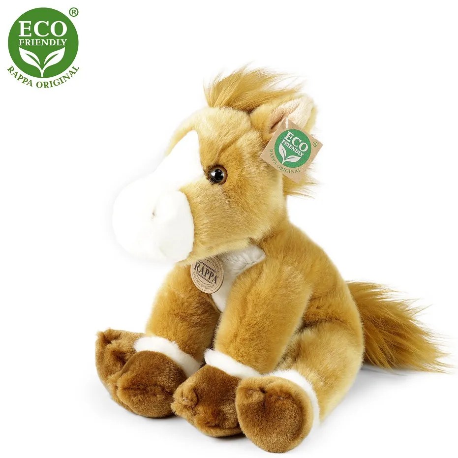 Rappa Plyšový kůň sedící 30 cm ECO-FRIENDLY