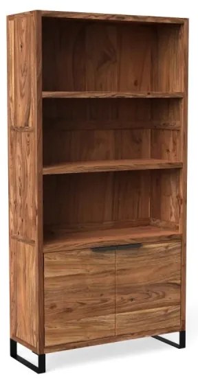 furniture-nabytek.cz - Masivní knihovna Sidora z akácie, lakovaná, hnědá