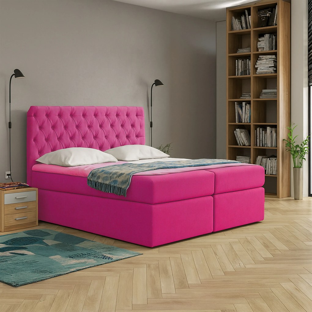 Eka Kontinentální čalouněná postel Luxurious - Cassablanca (120x200 cm) Barva látky Trinity: Šedá (Trinity 2314)