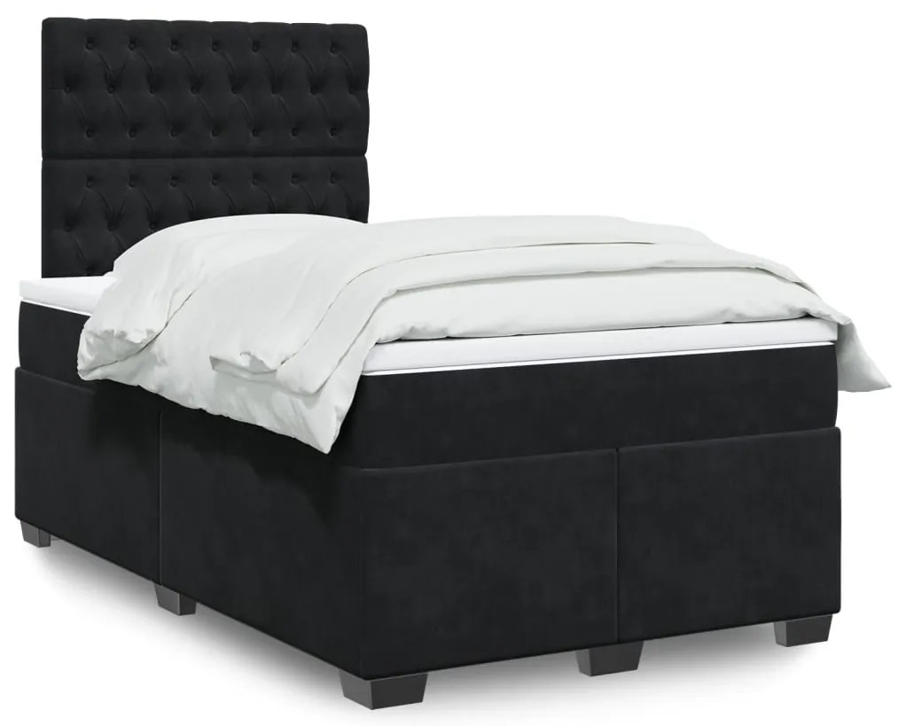 Box spring postel s matrací černá 120 x 200 cm samet 3293190
