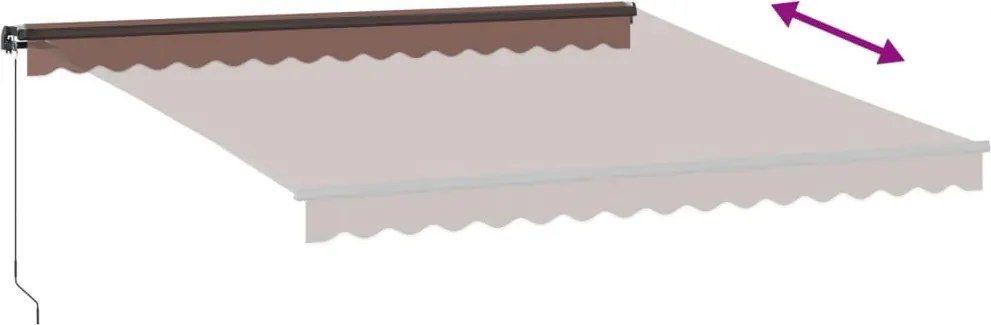 Ručně zatahovací markýza s LED světly hnědá 400 x 350 cm 3215404