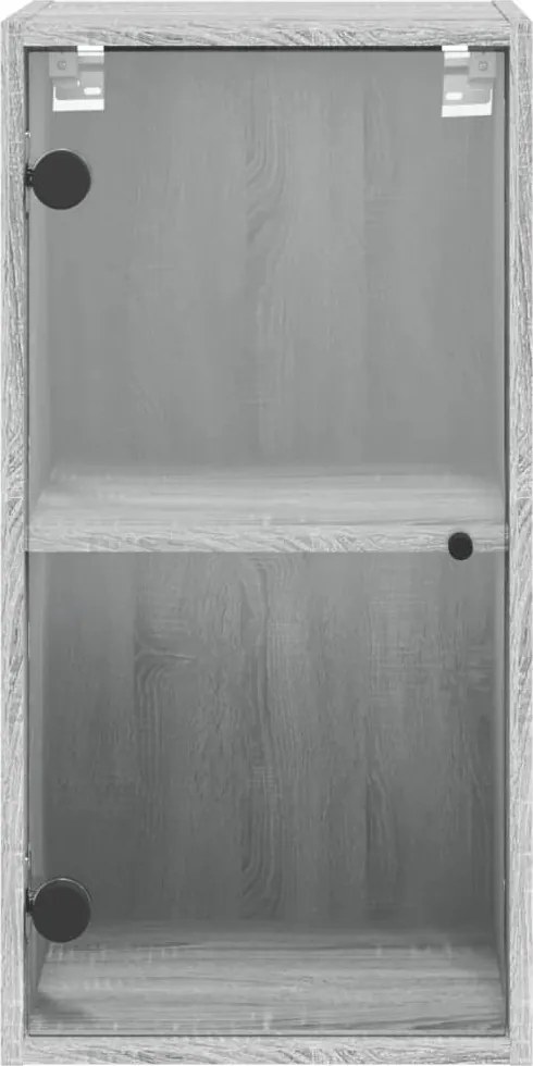 vidaXL Nástěnná skříňka se skleněnými dvířky 35x37x68,5 cm [836481] Barva: kouřový dub