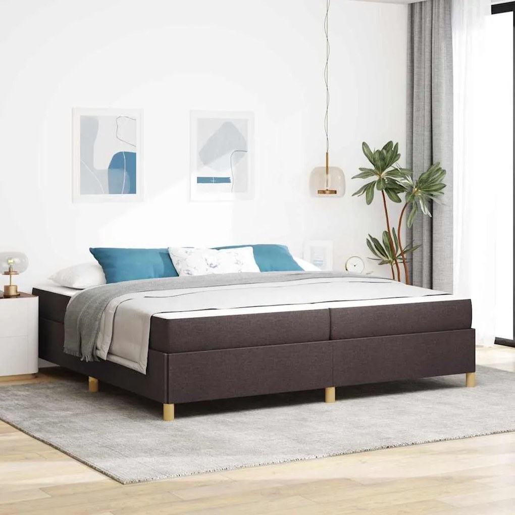 Rám postele Tmavě hnědá 200 x 200 cm textil 3398965