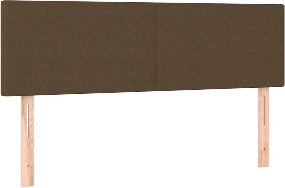Box spring postel s matrací a LED tmavě hnědá 140x190 cm textil 3132992