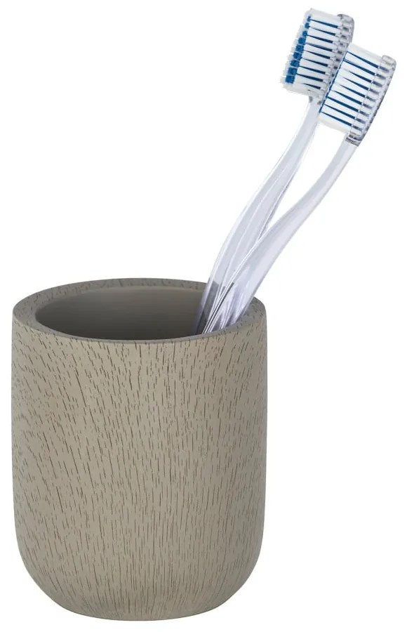 Šedohnědý cementový kelímek na kartáčky Wenko