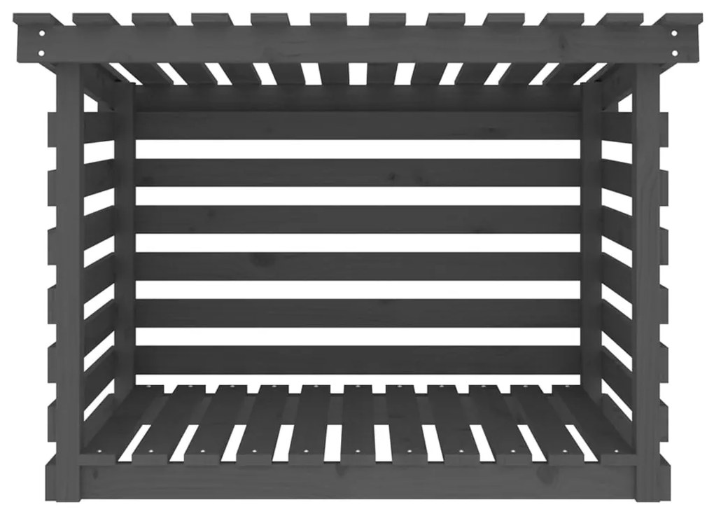 vidaXL Stojan na dřevo šedý 108x73x79 cm masivní borovice