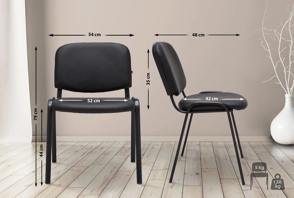 Konferenční židle Ken umělá kůže – černá