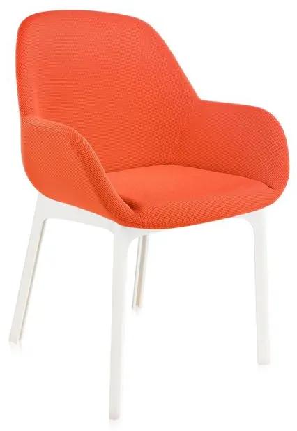Kartell - Židle Clap Solid - oranžová, bílá