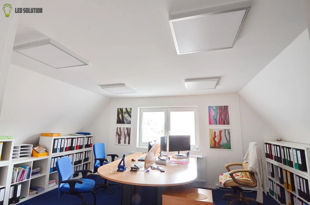 LED Solution Stříbrný přisazený LED panel s rámečkem 600 x 600mm 40W Premium Barva světla: Studená bílá 189019_191021