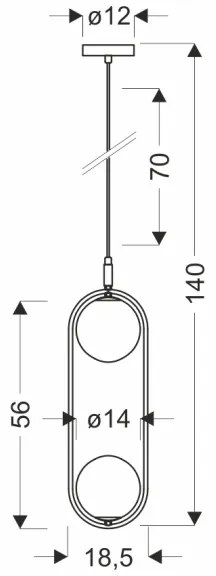 Lustr na lanku CORDEL 2xG9/28W/230V černá/kouřová černá