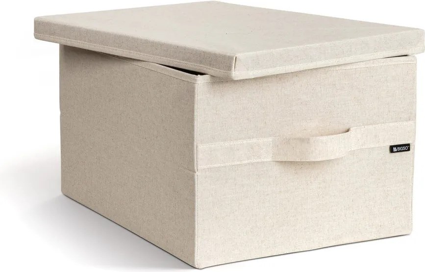 Béžový látkový úložný box s víkem 36x46x25 cm Soft Storage Large – Bigso