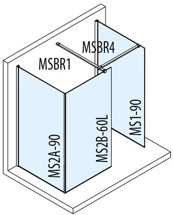 POLYSAN sprchová sestava zástěn MODULAR SHOWER vč. vzpěr, VÝPRODEJ VZORKU