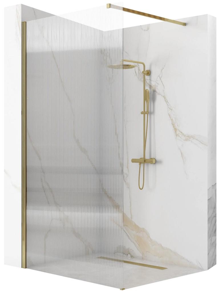 Bezrámová sprchová zástěna REA AERO INTIMO 100 cm, zlatá kartáčovaná