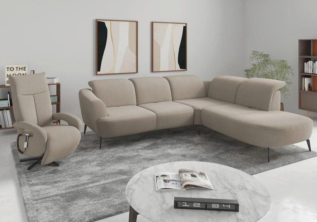 XXXLutz ROHOVÁ SEDAČKA, textil, béžová Sit & More - Sedací soupravy - 00014401852K