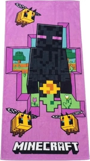 Carbotex Osuška Minecraft Enderman a včelky 70x140 cm