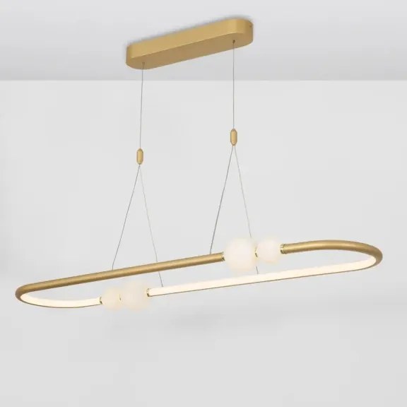 LED lustr Celia 100 zlaté s dálkovým ovládáním