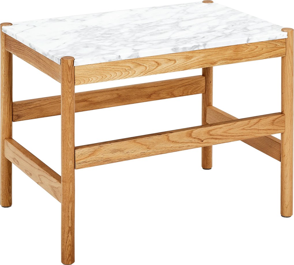 XXXLutz KONFERENČNÍ STOLEK, přírodní barvy, bílá, dřevo, kámen, 60/42/40 cm MID.YOU - Konferenční stolky - 000575038402