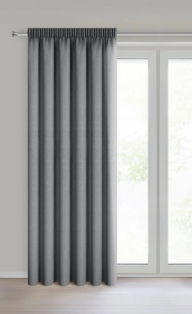 ZATEMŇOVACÍ ZÁVĚS (100%) NA PÁSCE ZOEY 140X270 CM ŠEDÝ