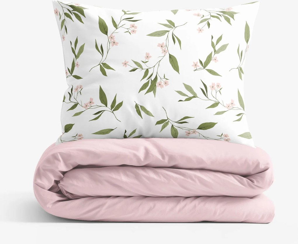 Goldea bavlněné povlečení duo - vůně jasmínu s pudrově růžovou 160 x 200 a 2ks 50 x 70 cm