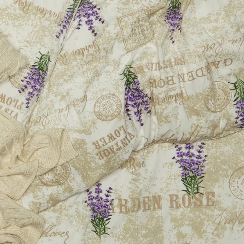 SCANquilt povlečení VELUR lavender smetanovofialová 140 x 200/70 x 90 cm