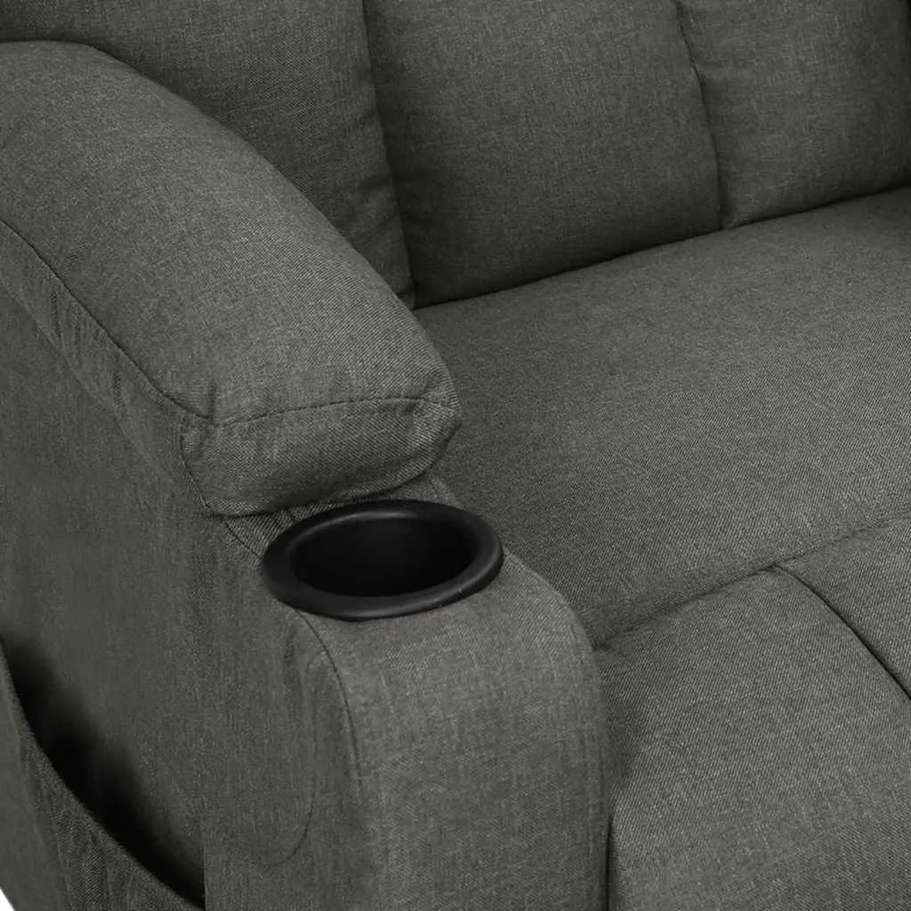 Polohovací křeslo tmavě šedé textil 339083