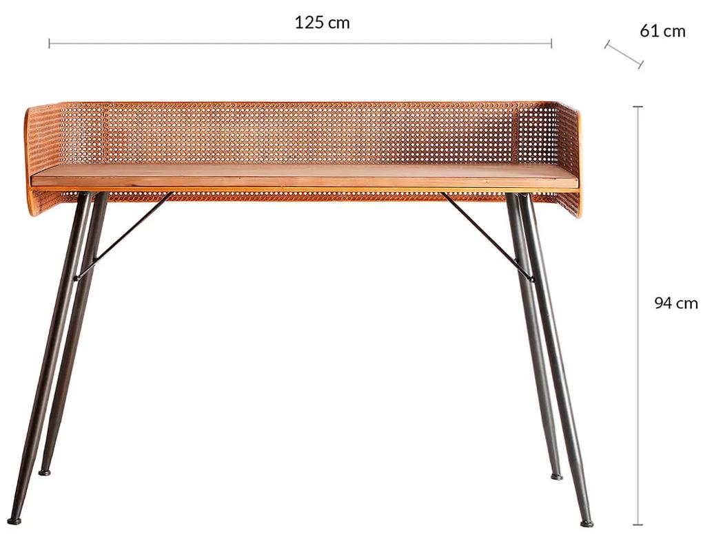 Pracovní stůl trikane 124 x 62 cm hnědý MUZZA