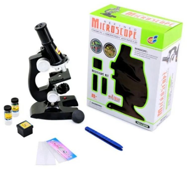 Dětský Mikroskop s doplňky a světlem na baterie, 21 cm