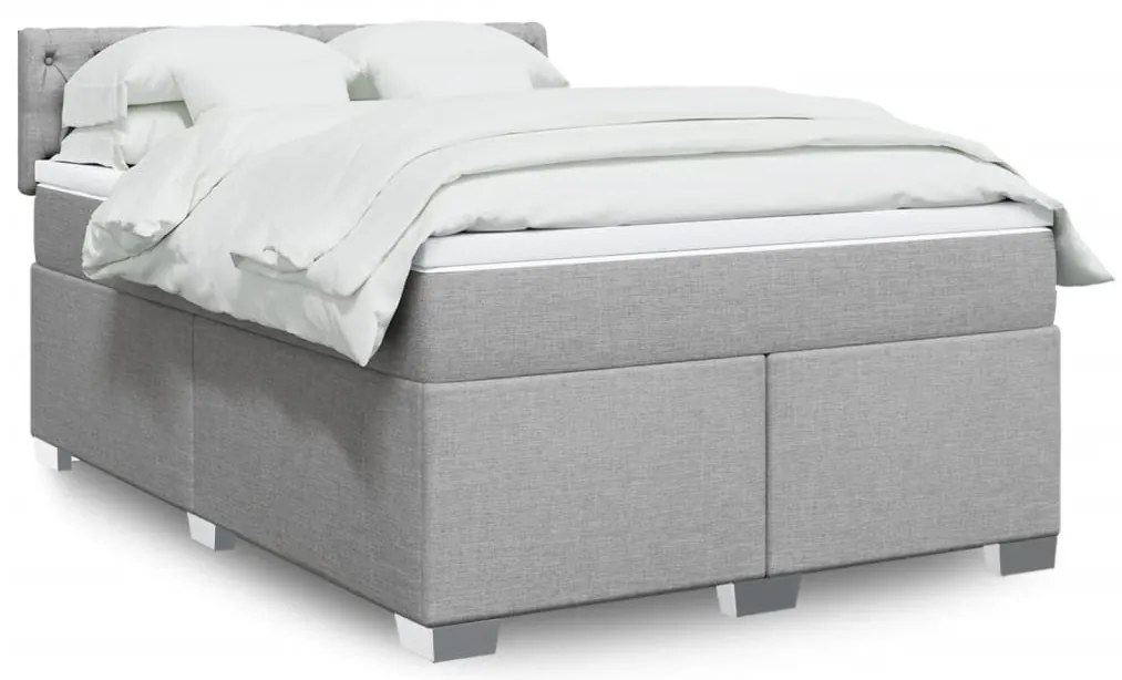 Box spring postel s matrací světle šedá 140 x 200 cm textil 3288218