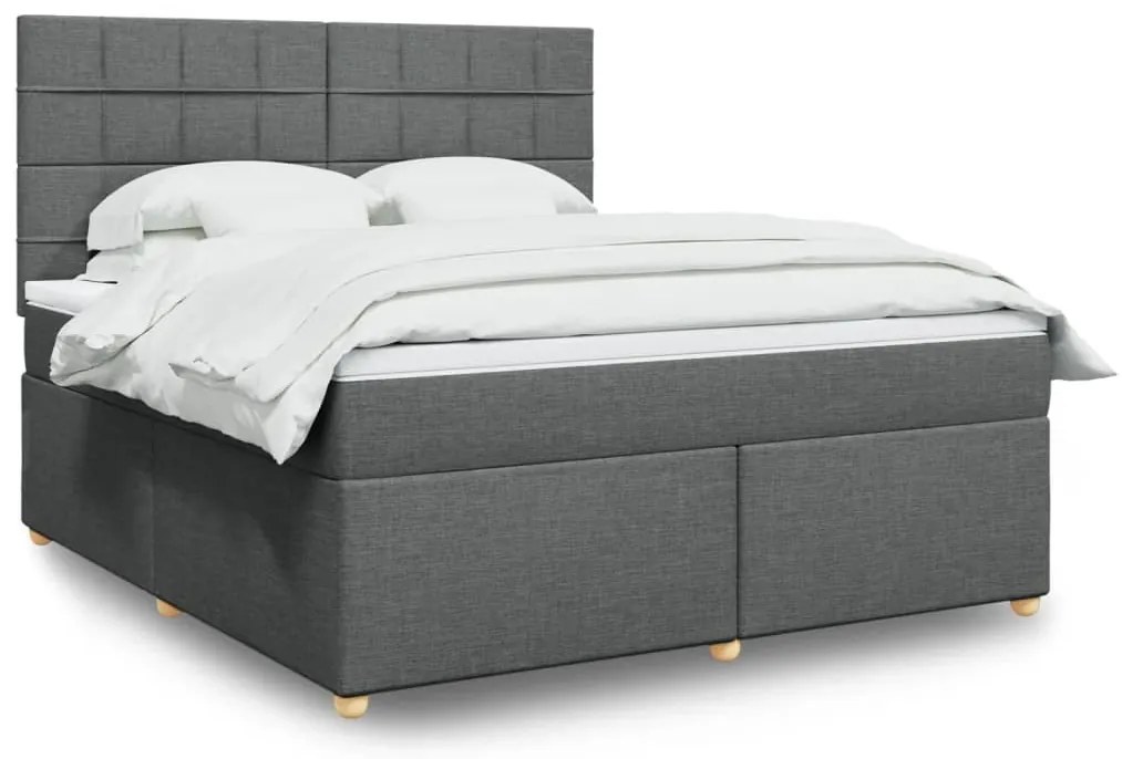 Box spring postel s matrací tmavě šedá 180x200 cm textil 3291360