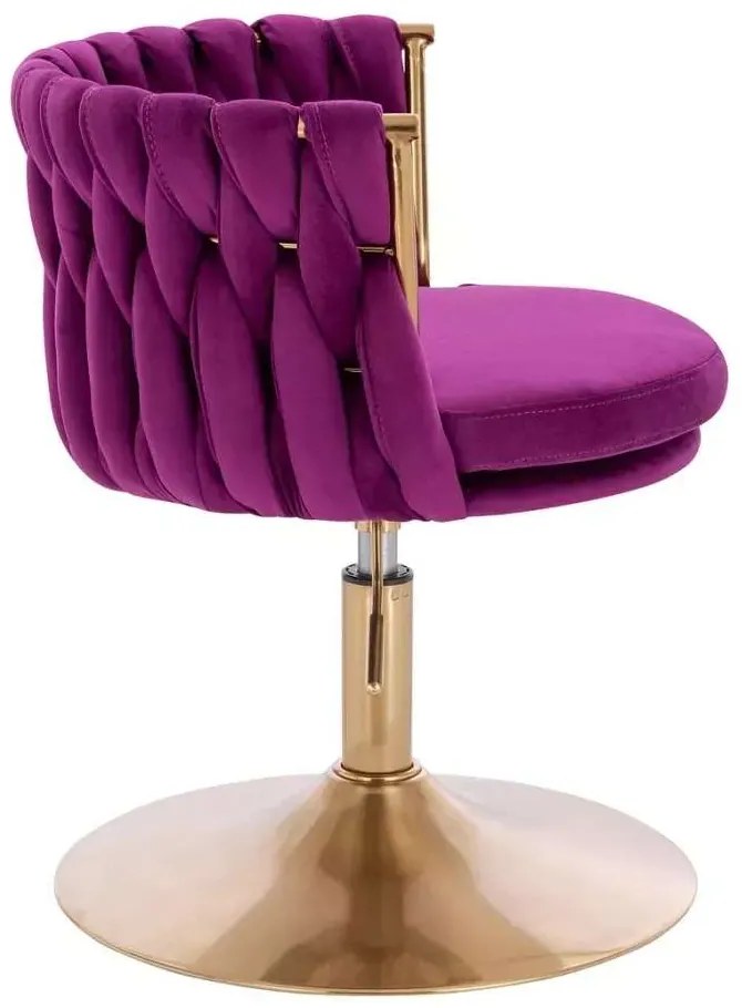 LuxuryForm DESIGN Otočná židle LYON VELUR na zlatém talíři - fuchsie