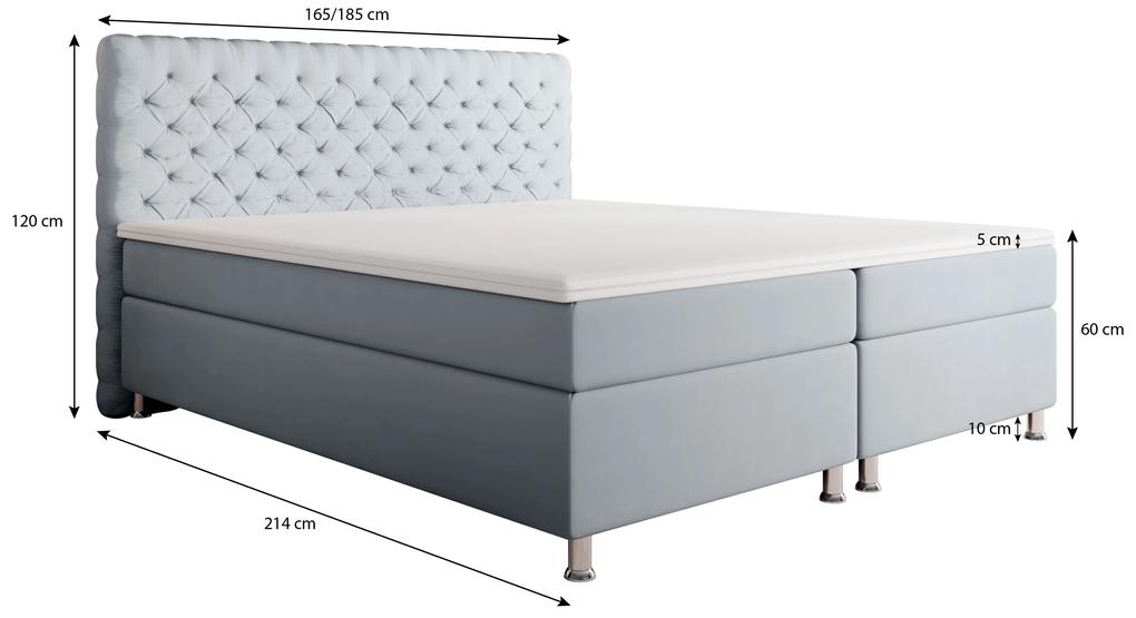 K&M postele Boxspring postel Luxury Dream bez úložného prostoru Velikost postele: 120 × 200 cm, Výběr matrace: Oboustranná pružinová matrace - středn…