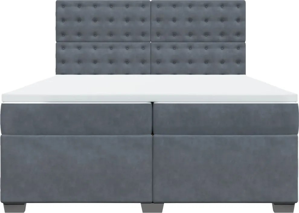 Box spring postel s matrací tmavě šedá 200x200 cm samet 3293315