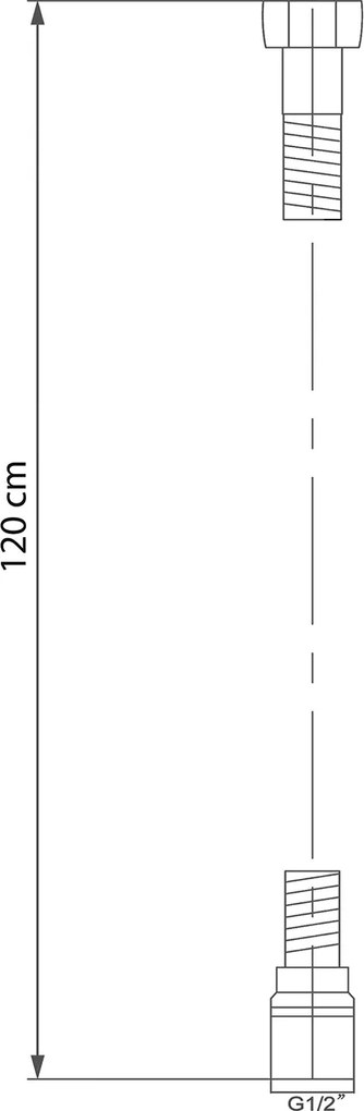 Sapho Sapho, SOFTFLEX hladká plastová sprchová hadice, 120cm, stříbrná/chrom, 1208-10