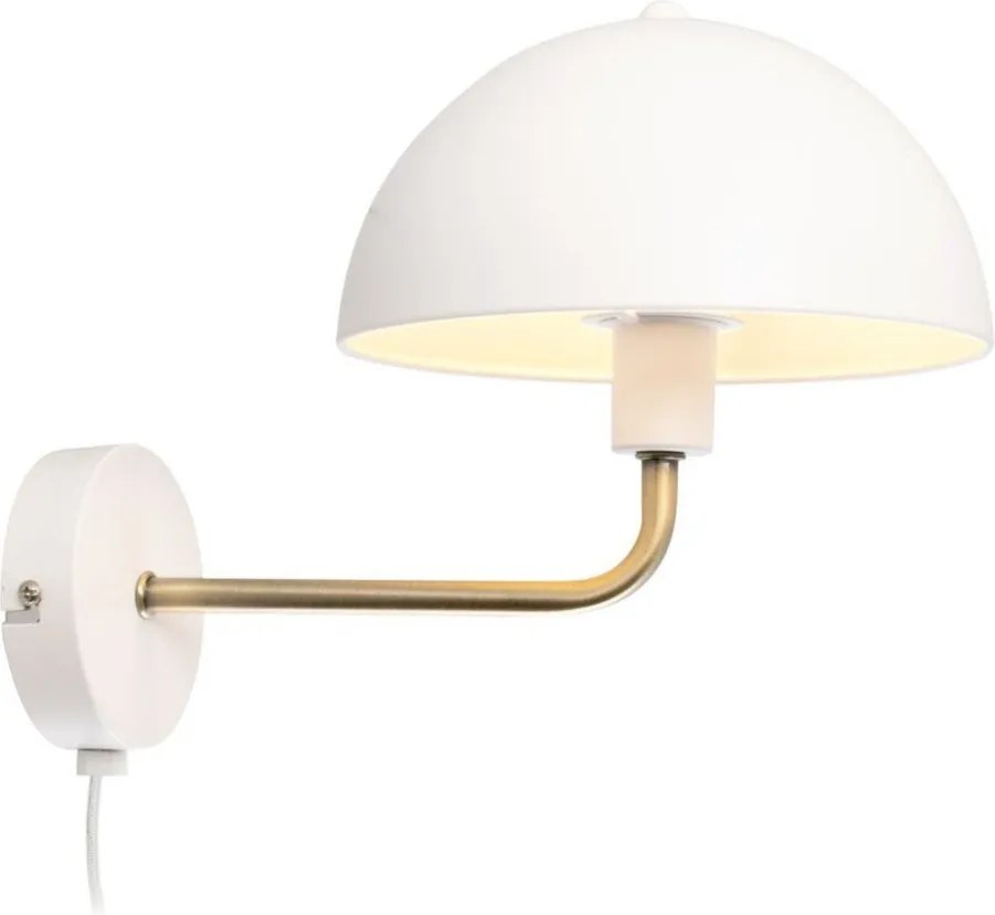 Nástěnná lampa v bílo-zlaté barvě Leitmotiv Bonnet, výška 25 cm