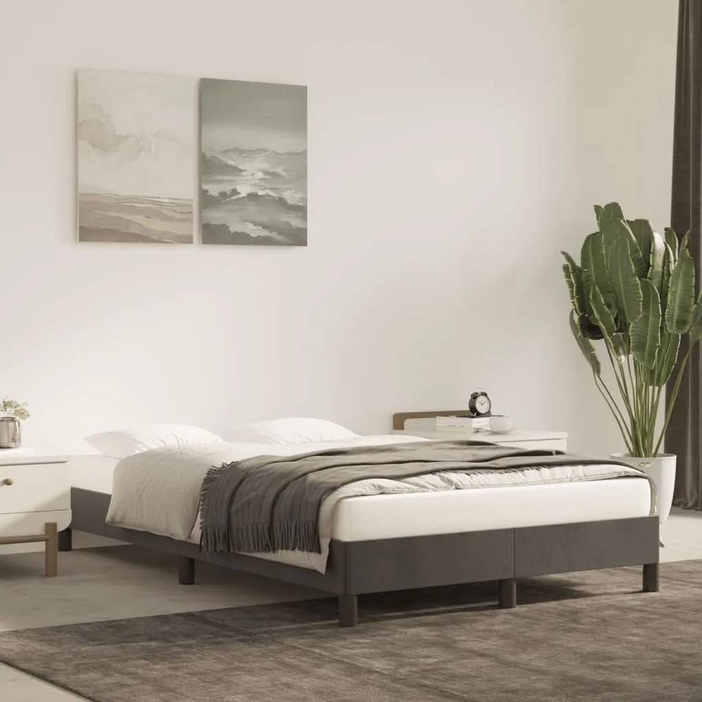 Rám postele bez matrací tmavě šedá 120x190 cm samet 3269626