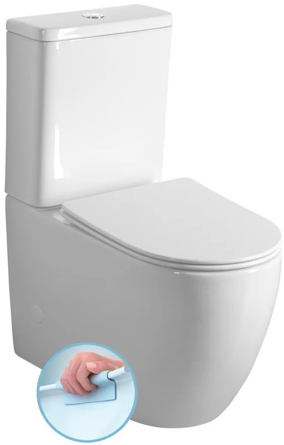 Sapho Sapho, INFINITY RIMLESS WC kombi mísa s nádržkou, spodní/zadní odpad, bílá, PC105WR