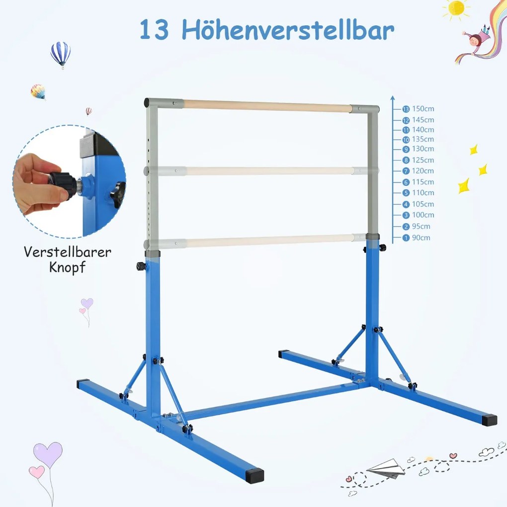 Costway Skládací gymnastická tyč pro děti Vybavení domácí posilovny bez vibrací