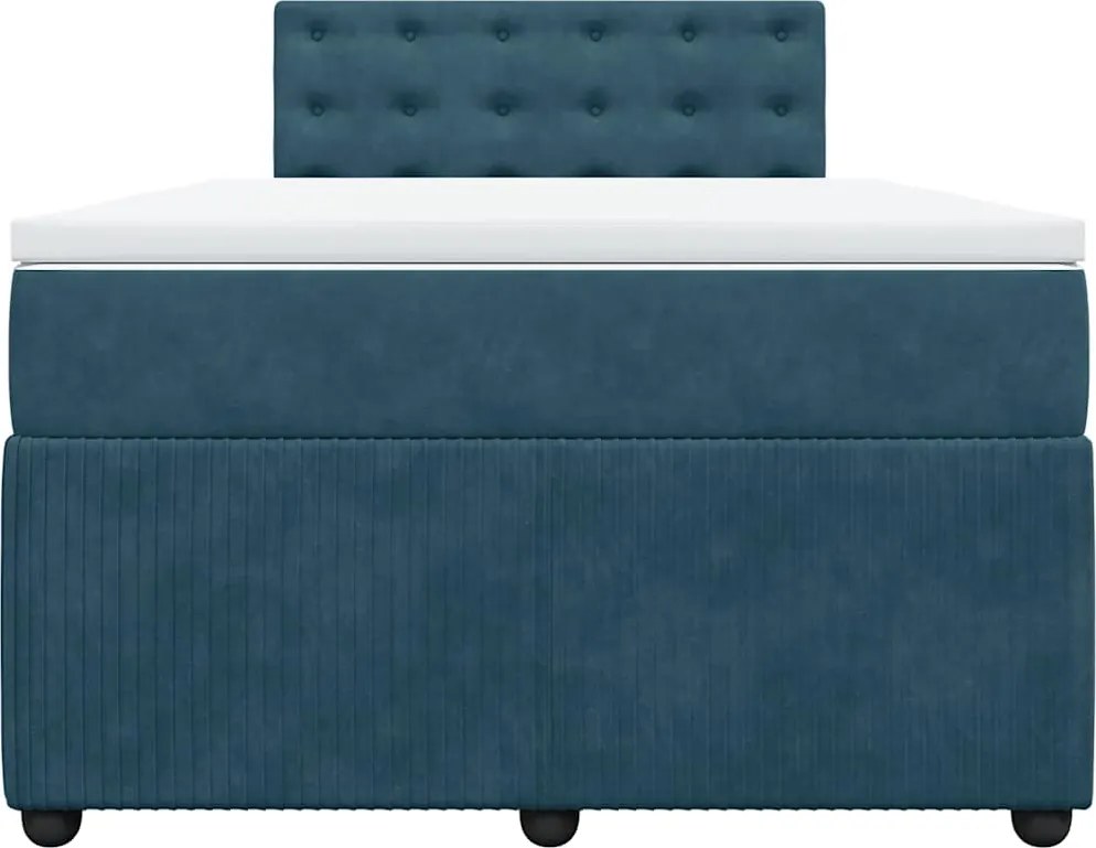 Box spring postel s matrací modrá 120 x 200 cm samet 3287726