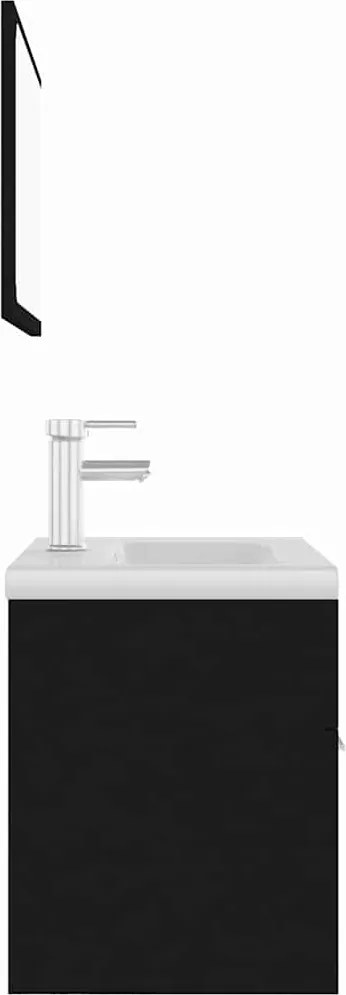 Set koupelnového nábytku černý dřevotříska 3071316