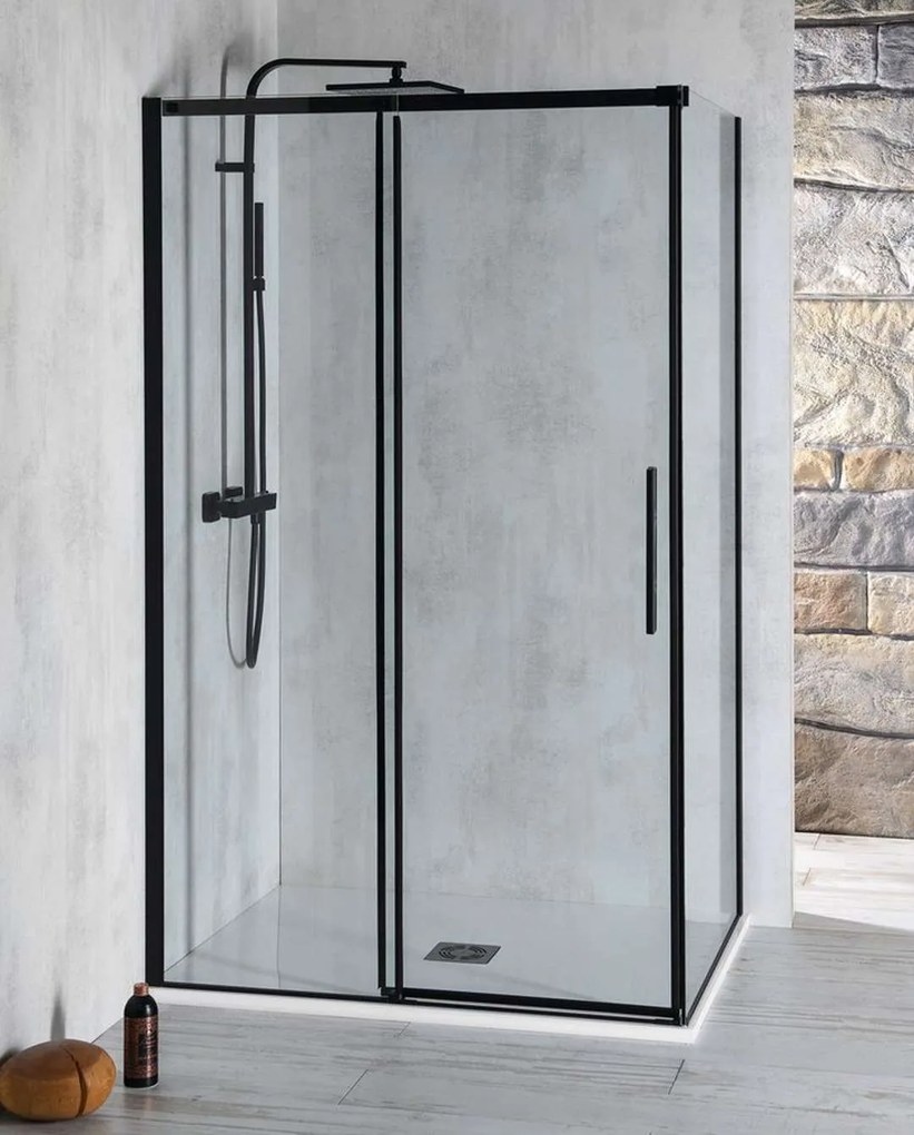 Polysan Altis - Sprchový kout 120x90 cm, L/P varianta, Antidrop, čiré sklo/matná černá AL3012BAL6012B