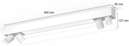 Philips-LED RGBW Stmívatelné bodové svítidlo Hue CENTRIS 4xGU10/4,2W + LED/11W