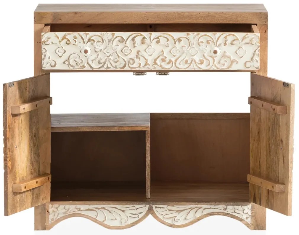 furniture-nabytek.cz - Masivní umyvadlová skříňka Delmar z mangového dřeva, lakovaná, hnědá – 80 cm