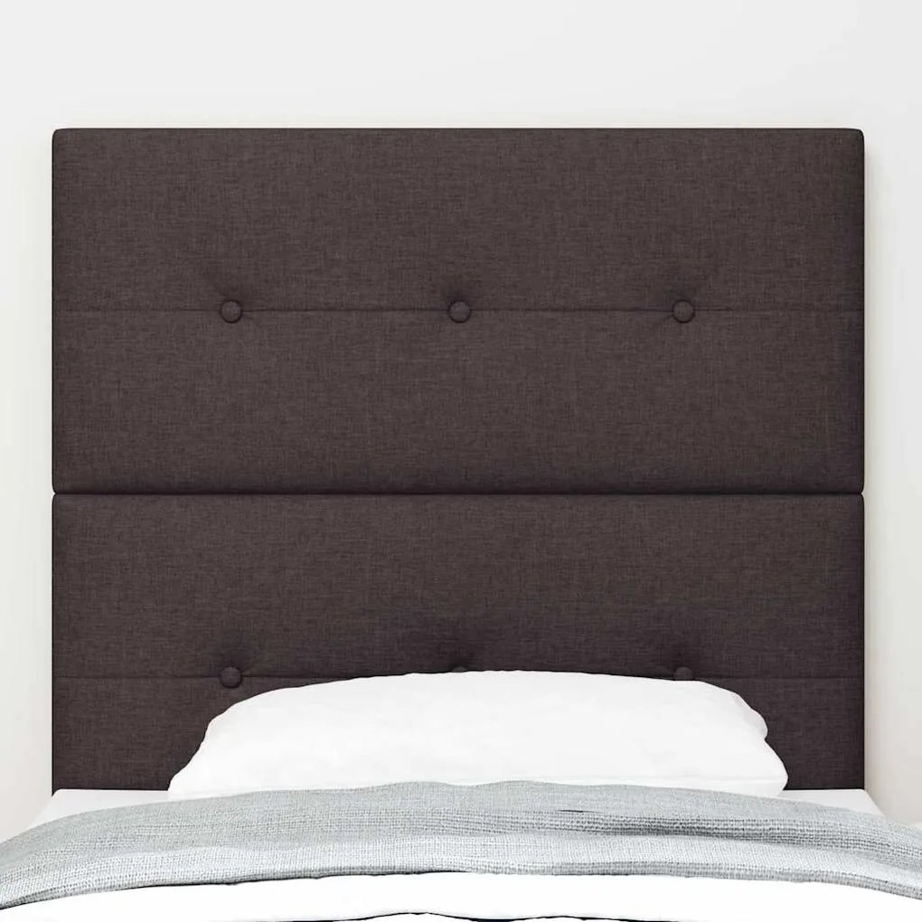 Výškově nastavitelné čelo postele Tmavě hnědá 90 cm textil 3337798