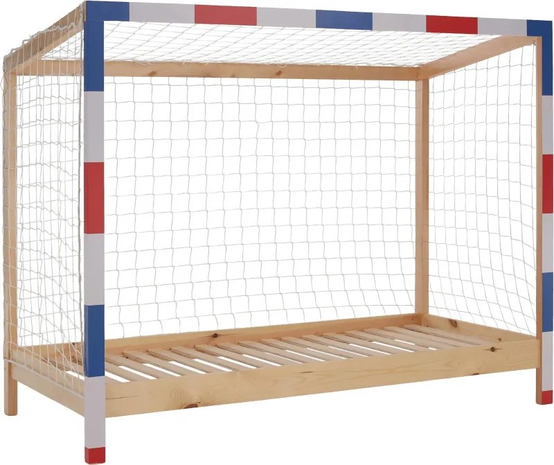 Montessori postel 90x200, přírodní/bílá/modrá/červená, FUTAL Kondela 0000396833